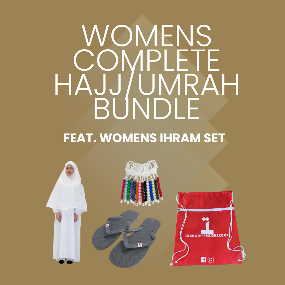 Womens Complete Hajj/Umrah Bundle feat Womens Ihram Set – Islamic ...