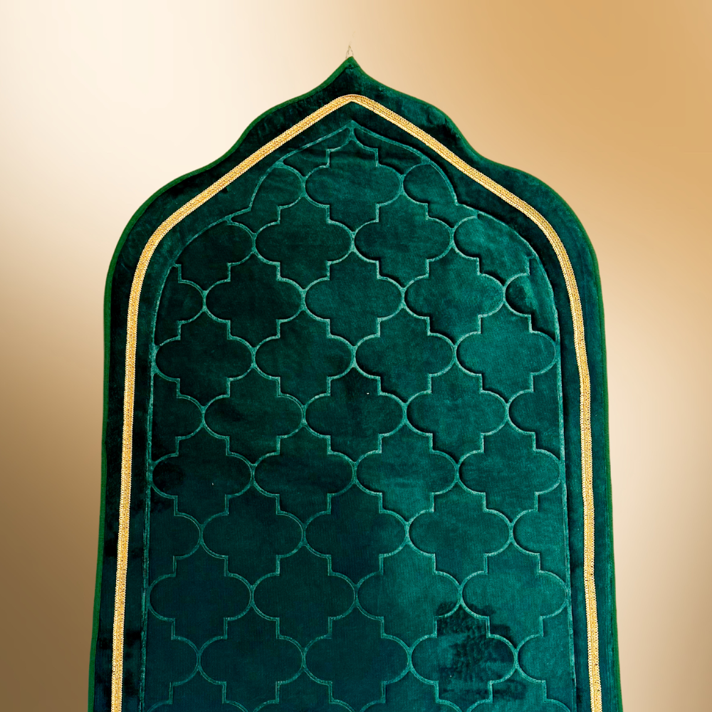 Prayer Mat - Mihrab Shape with Gold Border – Islamic Impressions